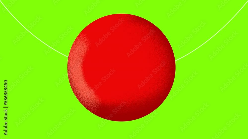 Clown nose putting on animation on a green screen. The concept of a ...