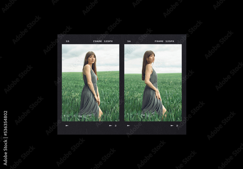 Photo 35Mm Film Slide Frame Effect Mockup Stock Template | Adobe Stock