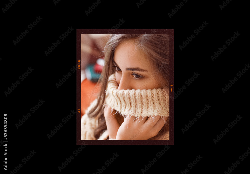 Photo Analog Film Frame Effect Slide Mockup Stock Template | Adobe Stock