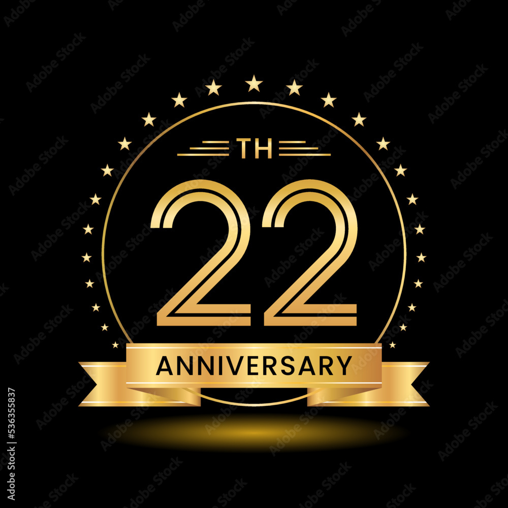 22th Anniversary, Perfect template design for anniversary celebration ...