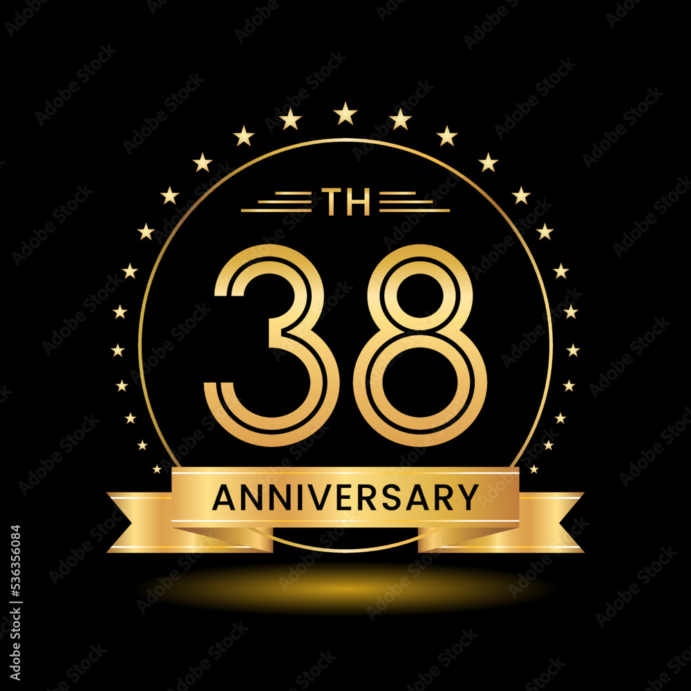 38th Anniversary, Perfect template design for anniversary celebration ...
