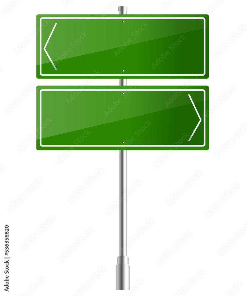 PNG. Blank green traffic road sign isolated on transparent background ...