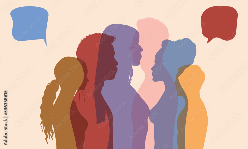 Community. Share information on social networks. Vector cartoon of ...