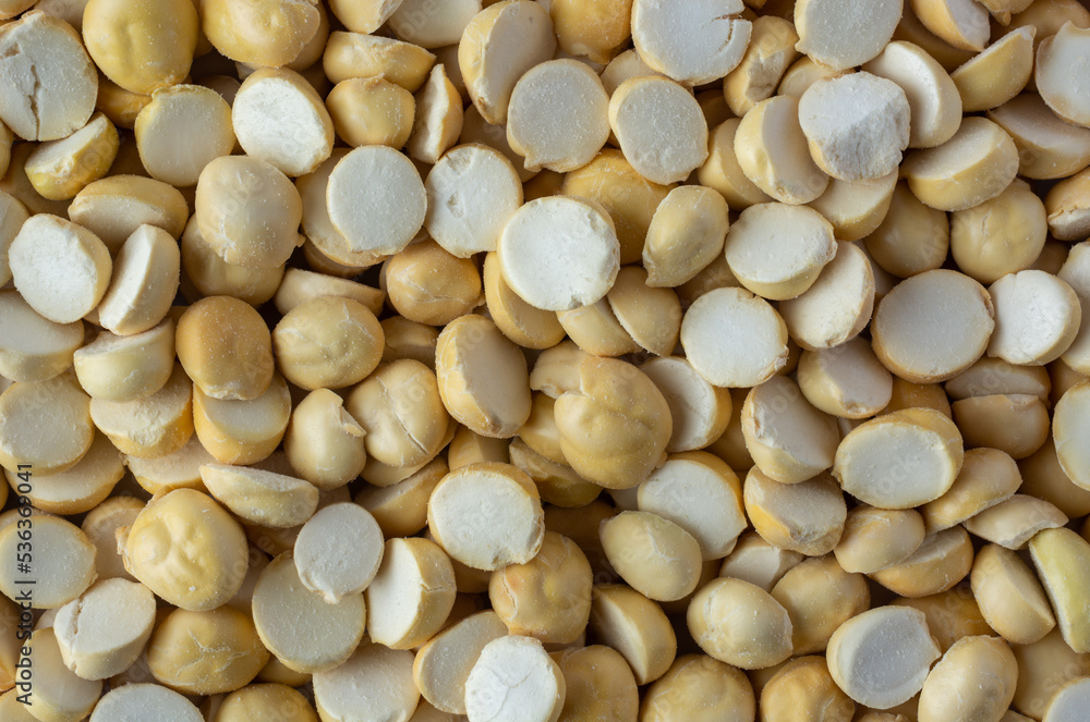 pile of roasted or fried bengal gram, also known as chenna dal or pori ...