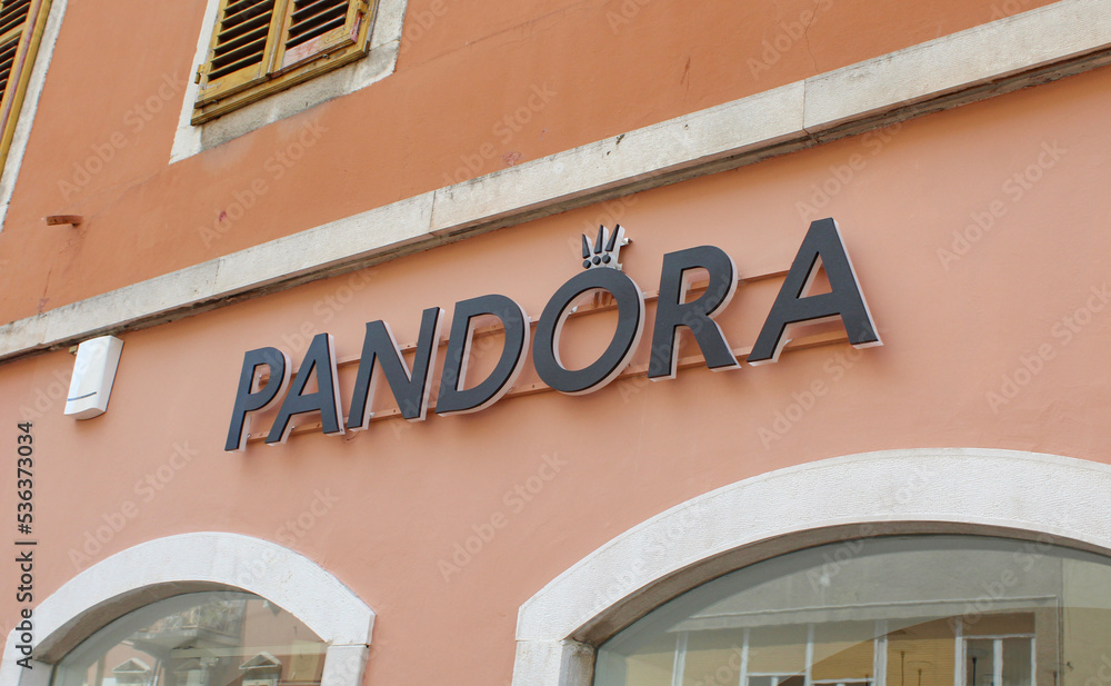 Jewellery store banner. Pandora logo sign Stock Photo | Adobe Stock