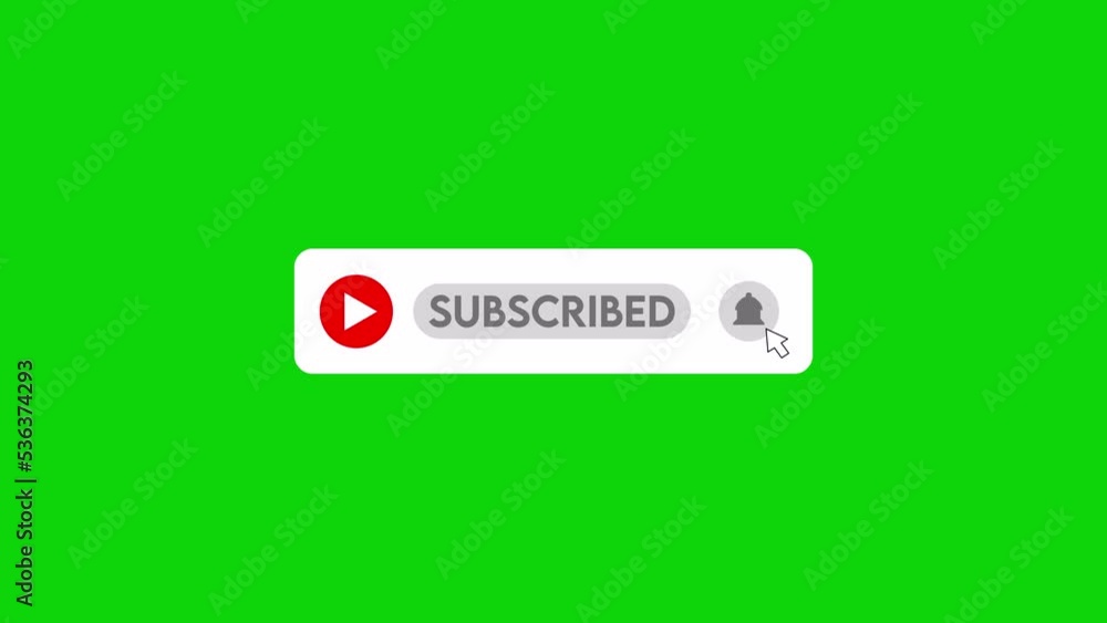 Elegant YouTube Subscribe Button & press the bell icon Animation Stock ...