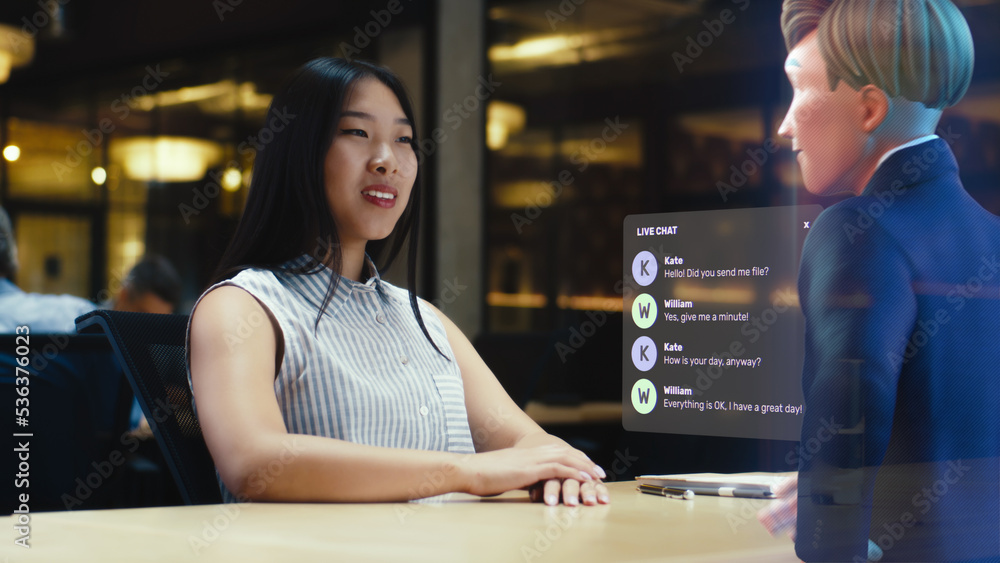 Online video call meeting chat virtual hologram communication of an ...