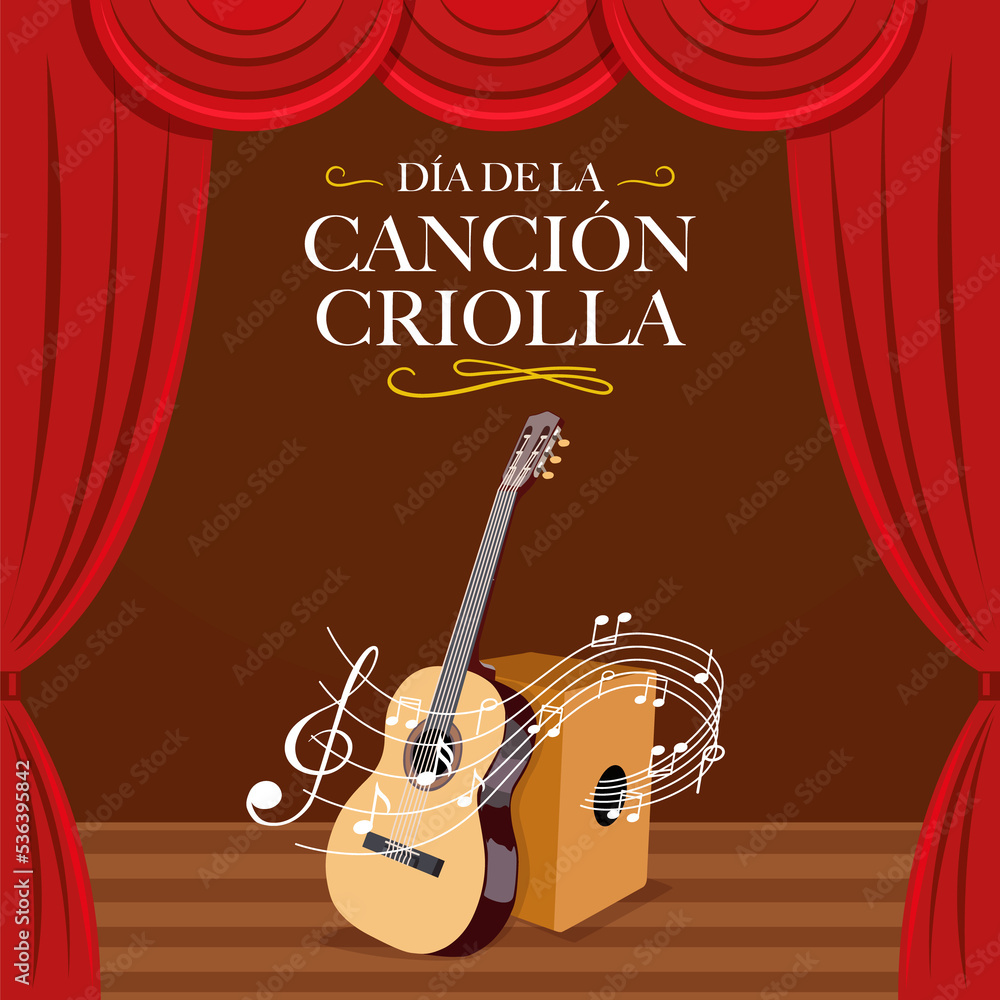Poster Ilustración por el Día de la Canción Criolla – Tablou | Europosters