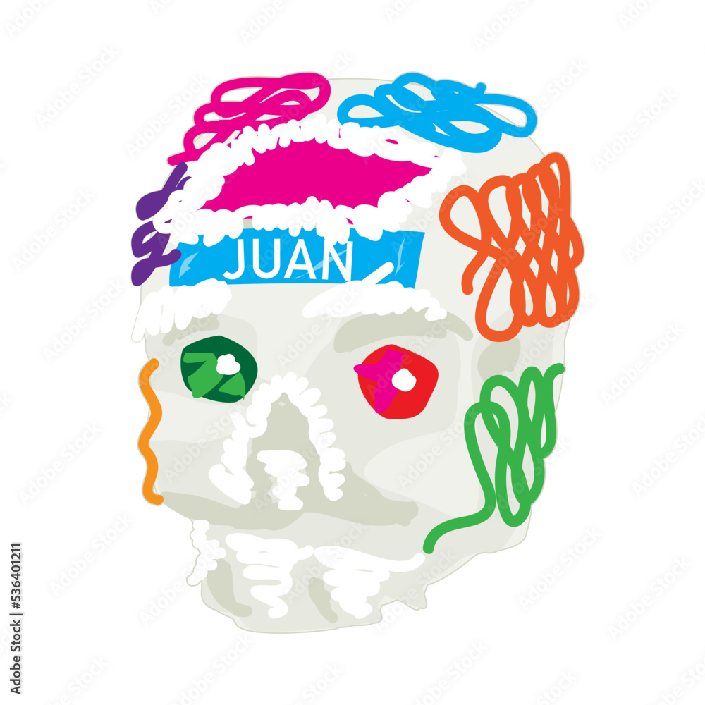Calavera de azúcar del día de muertos con nombre Stock Vector | Adobe Stock