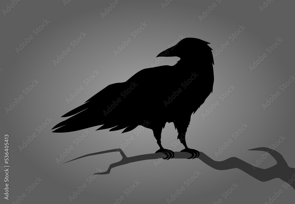 Minimalist Crow Vectorial Art - Dark Colors with gradient background ...