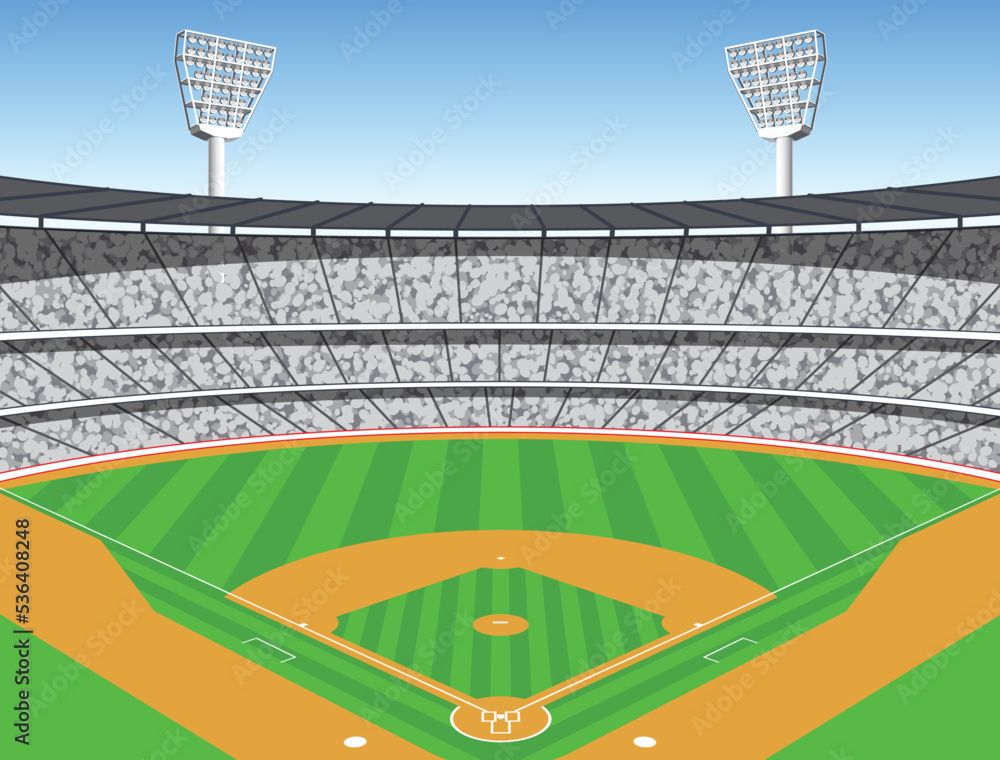 Baseball stadium Stock Vector | Adobe Stock