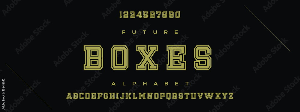 BOXES Elegant alphabet letters font and number. Classic Lettering ...