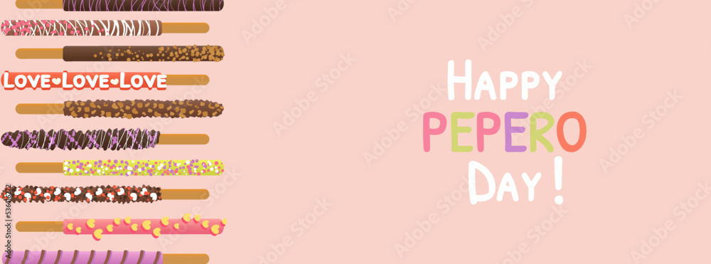 Happy pepero day background vector illustration with copy space for ...