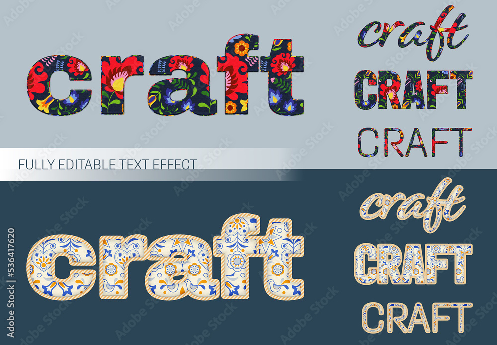 Heritage Craft Text Effect Stock Template | Adobe Stock