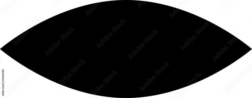 Black filled leaf shape, floral graphic element. Isolated png ...