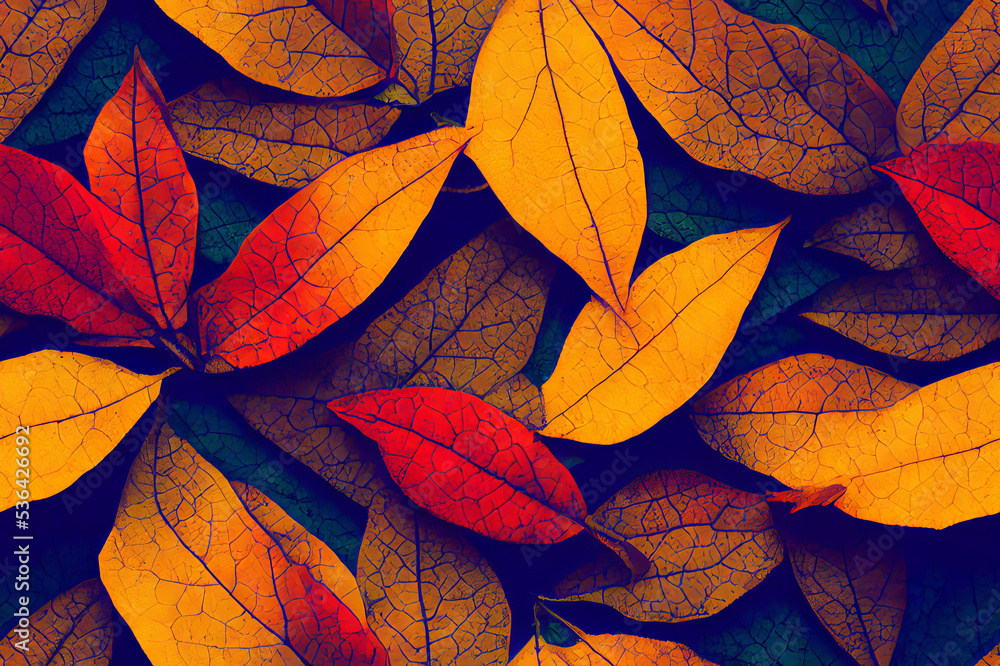 Fall Tree Leaves Autumn Color Seamless Texture Pattern Tiled Repeatable ...