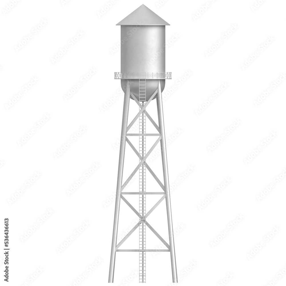 3d rendering illustration of a water tower Stock Illustration | Adobe Stock