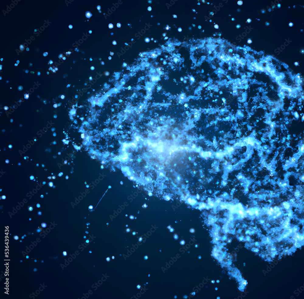 ภาพประกอบสต็อก Illustration of artificial intelligence and neural ...