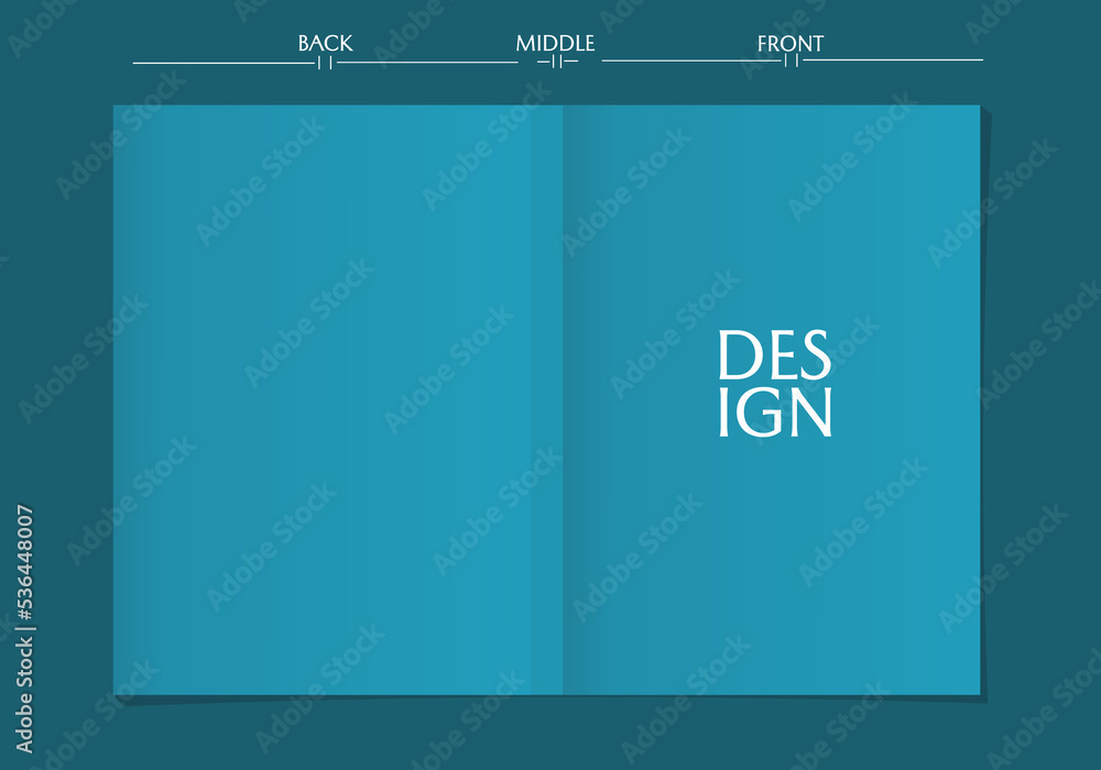 Blue color blank book cover mockup layout design.simple Vector ...
