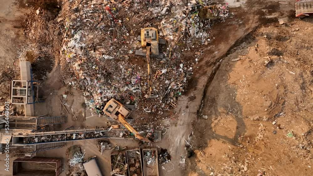 Landfill with Construction waste (CDW). Trash disposal for recycling ...