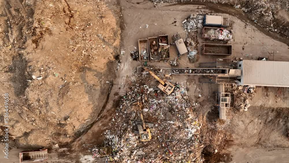 Landfill with Construction waste (CDW). Trash disposal for recycling ...
