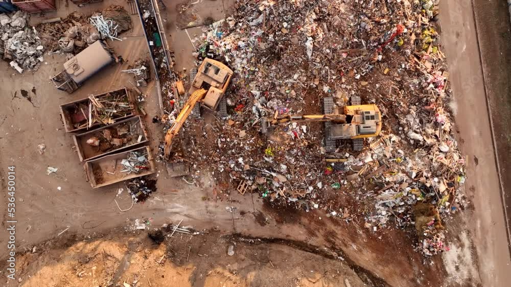 Landfill with Construction waste (CDW). Trash disposal for recycling ...