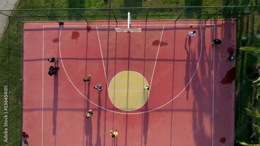 Basketball Court Aerial View 4 K Stock Video Adobe Stock