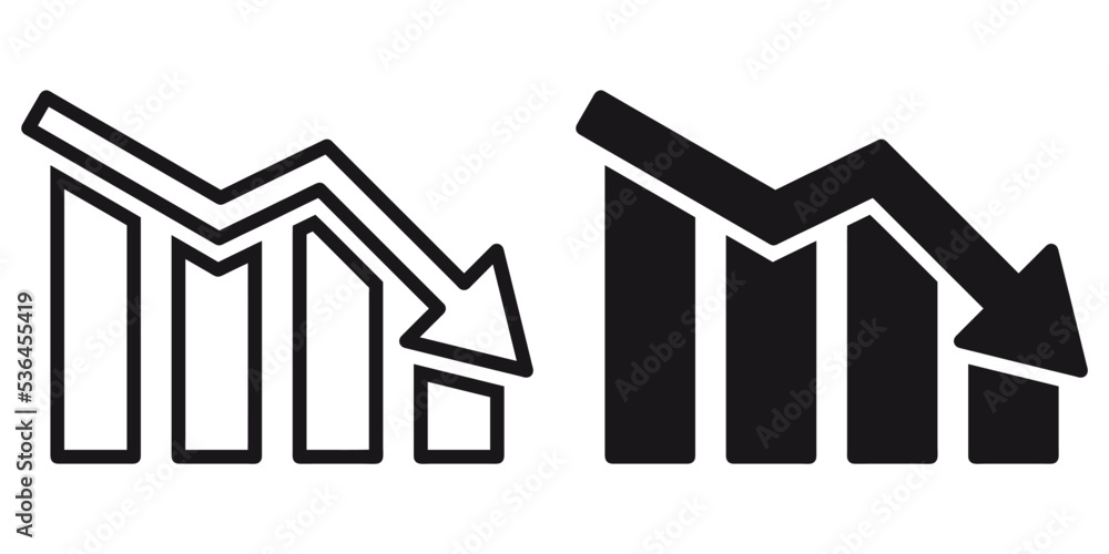 ofvs168 OutlineFilledVectorSign ofvs - chart down vector icon ...