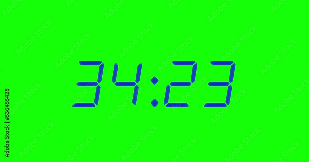 Simple 40 seconds digital alarm clock countdown timer. Navy blue digits ...
