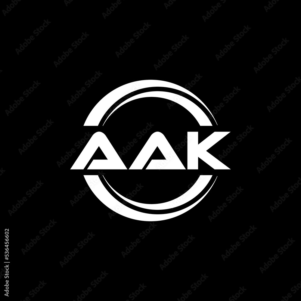 AAK letter logo design with black background in illustrator, vector ...