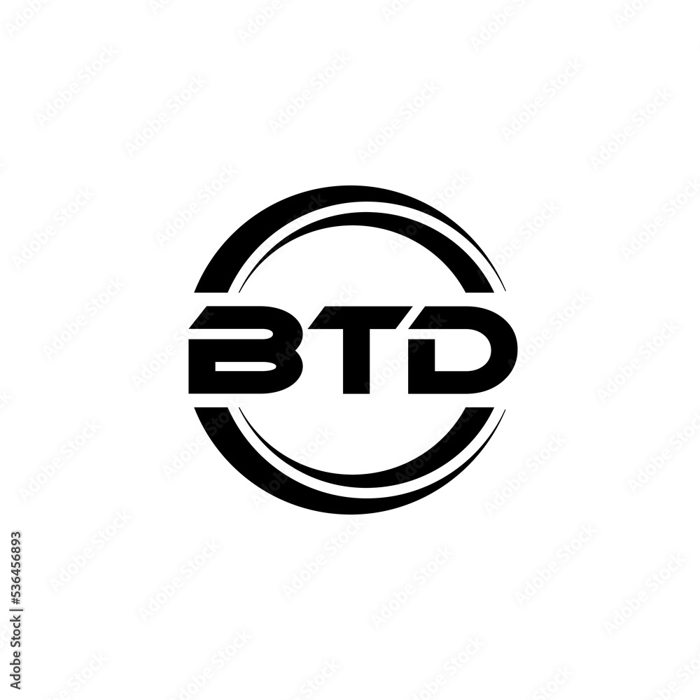 BTD letter logo design with white background in illustrator, vector ...