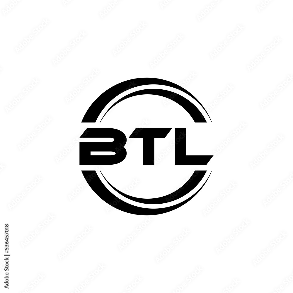BTL letter logo design with white background in illustrator, vector ...