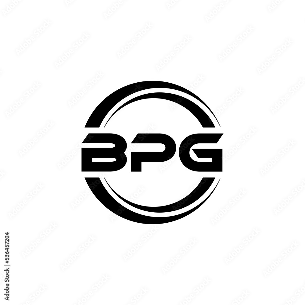 Vecteur Stock BPG letter logo design with white background in ...