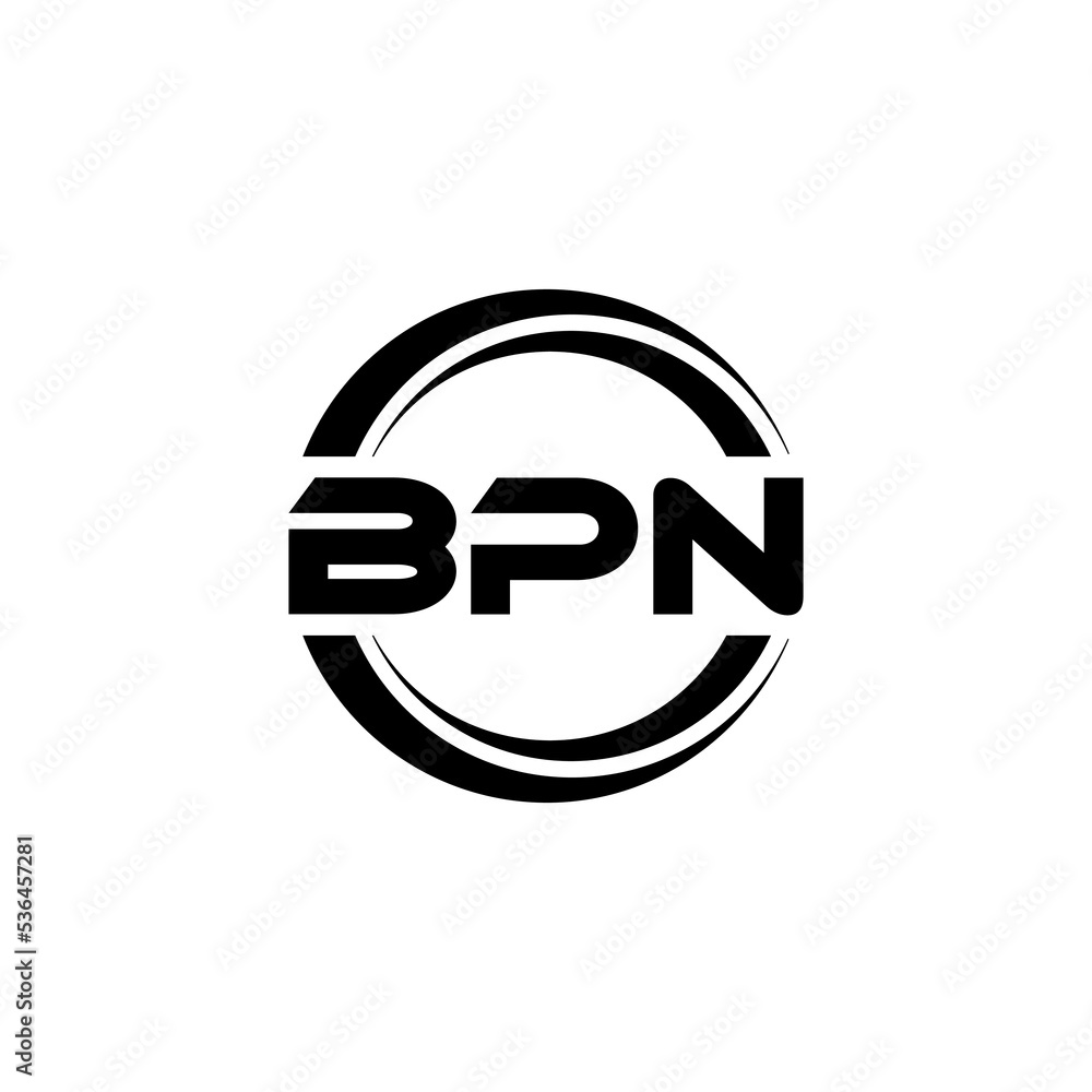 BPN letter logo design with white background in illustrator, vector ...