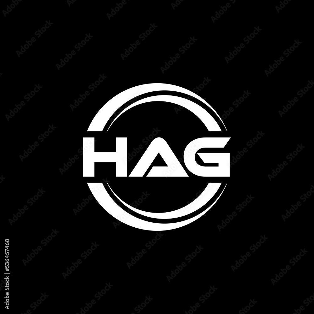 HAG letter logo design with black background in illustrator, vector ...
