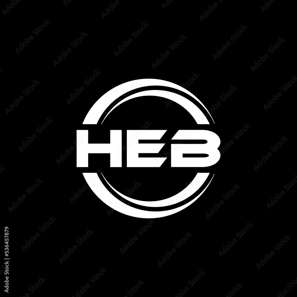 HEB letter logo design with black background in illustrator, vector ...
