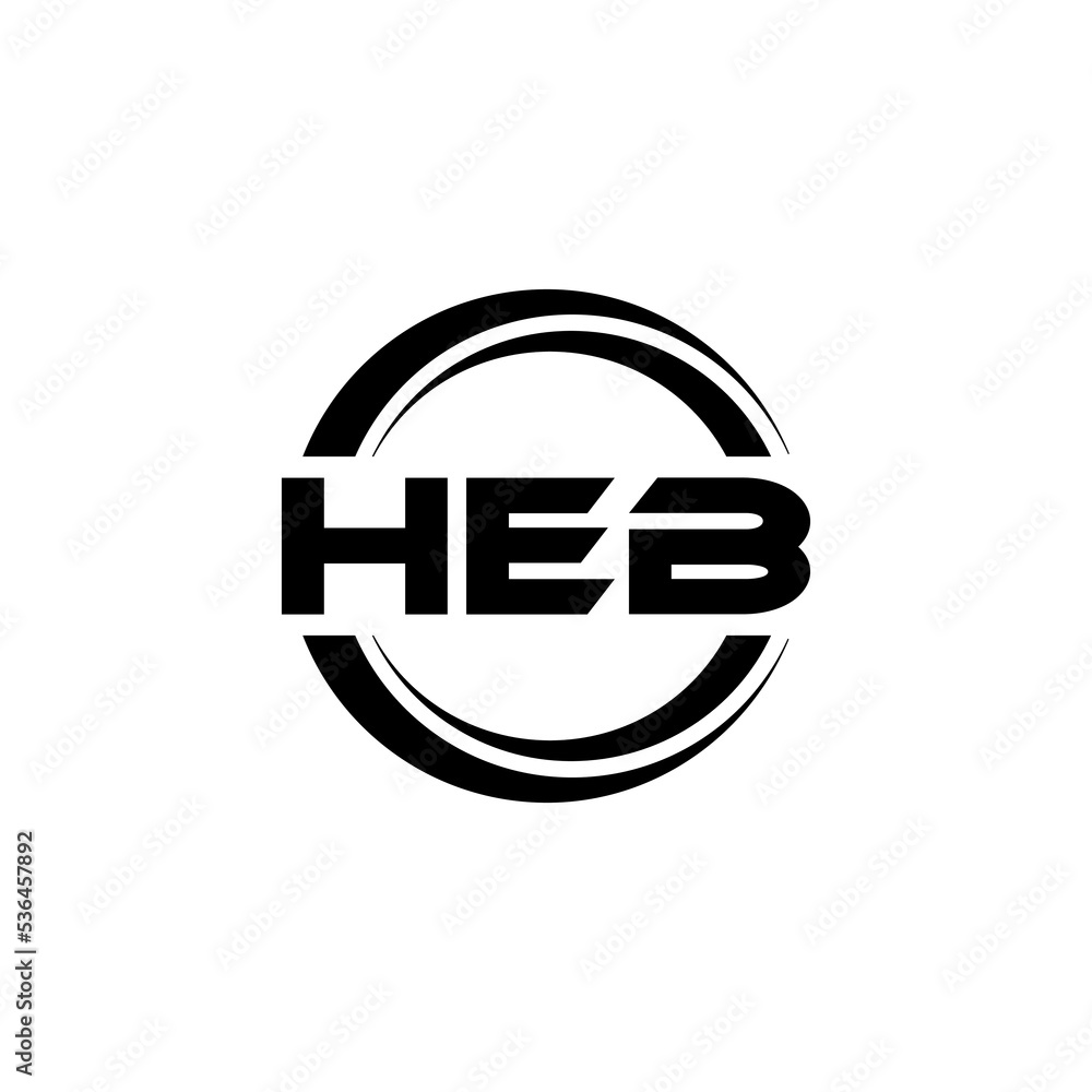 HEB letter logo design with white background in illustrator, vector ...