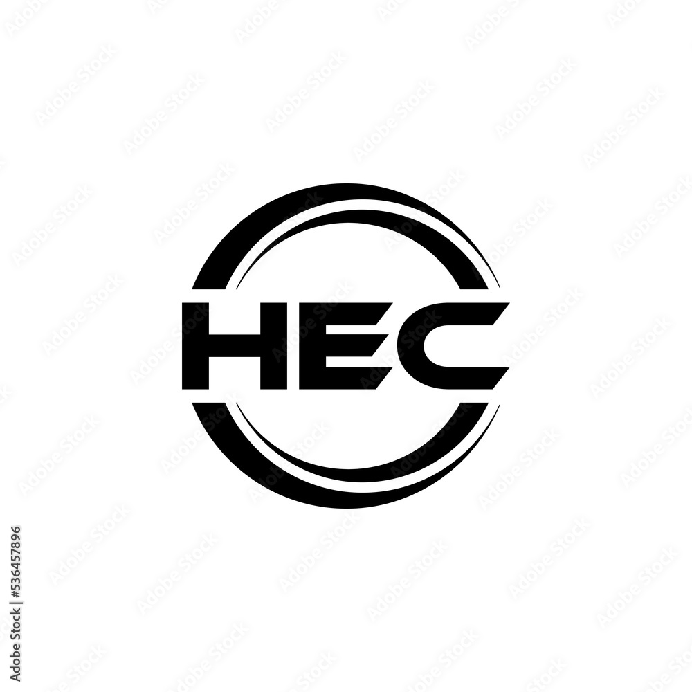 HEC letter logo design with white background in illustrator, vector ...