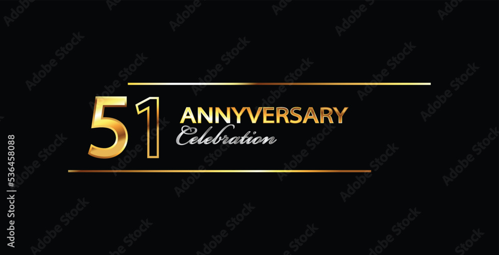 51 Year Anniversary celebration Vector Design. 51st Anniversary ...