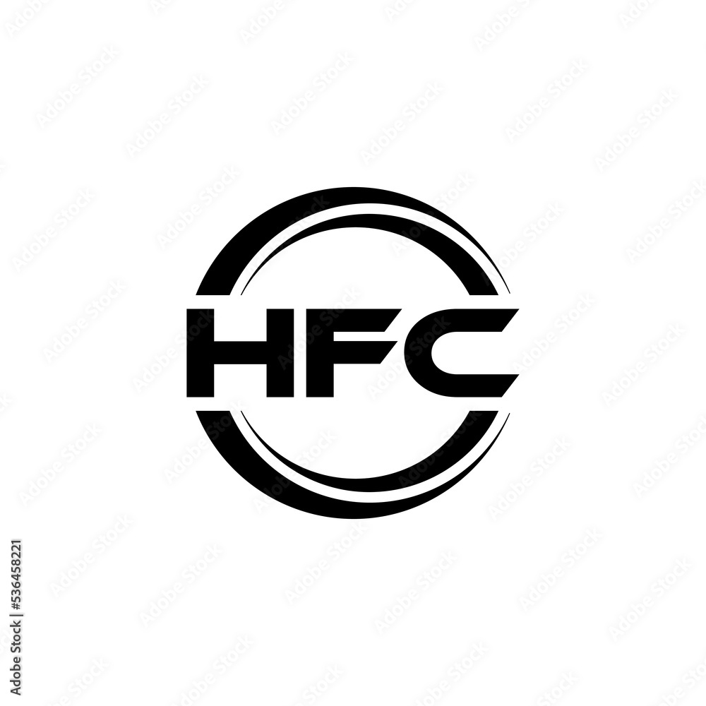 HFC letter logo design with white background in illustrator, vector ...