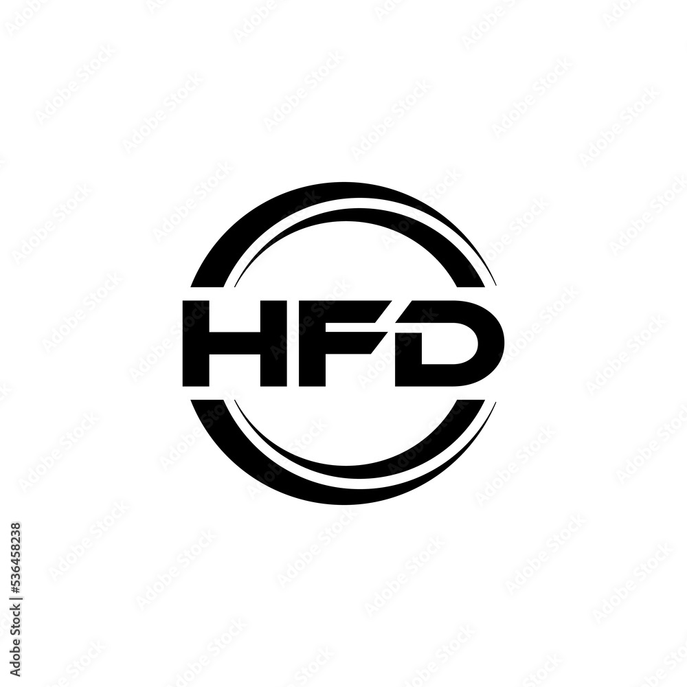 HFD letter logo design with white background in illustrator, vector ...