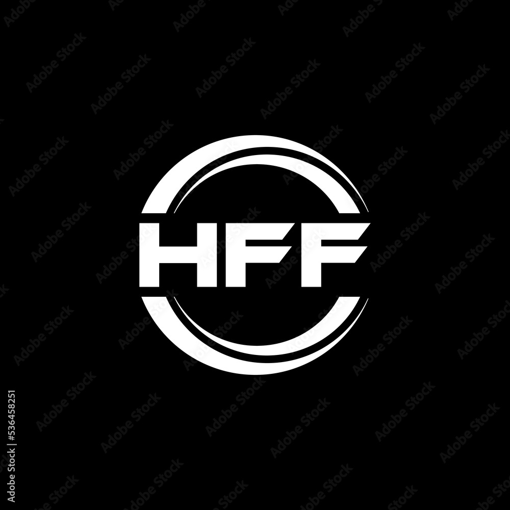 HFF letter logo design with black background in illustrator, vector ...