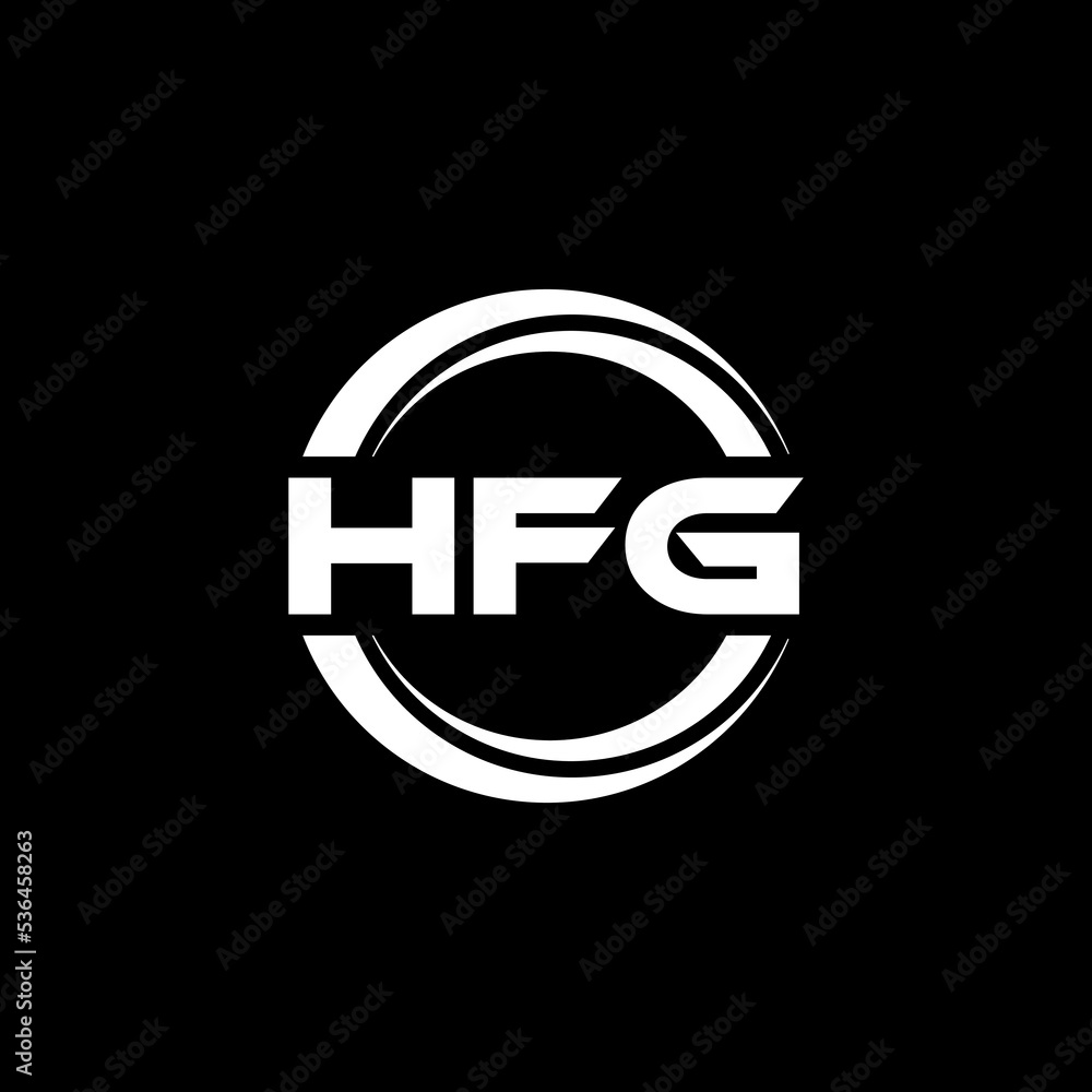 Vecteur Stock HFG letter logo design with black background in ...