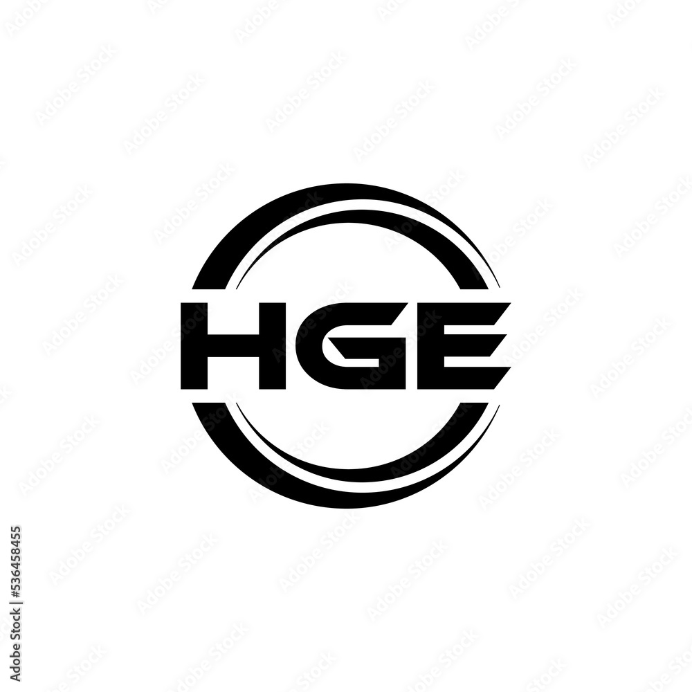 HGE letter logo design with white background in illustrator, vector ...