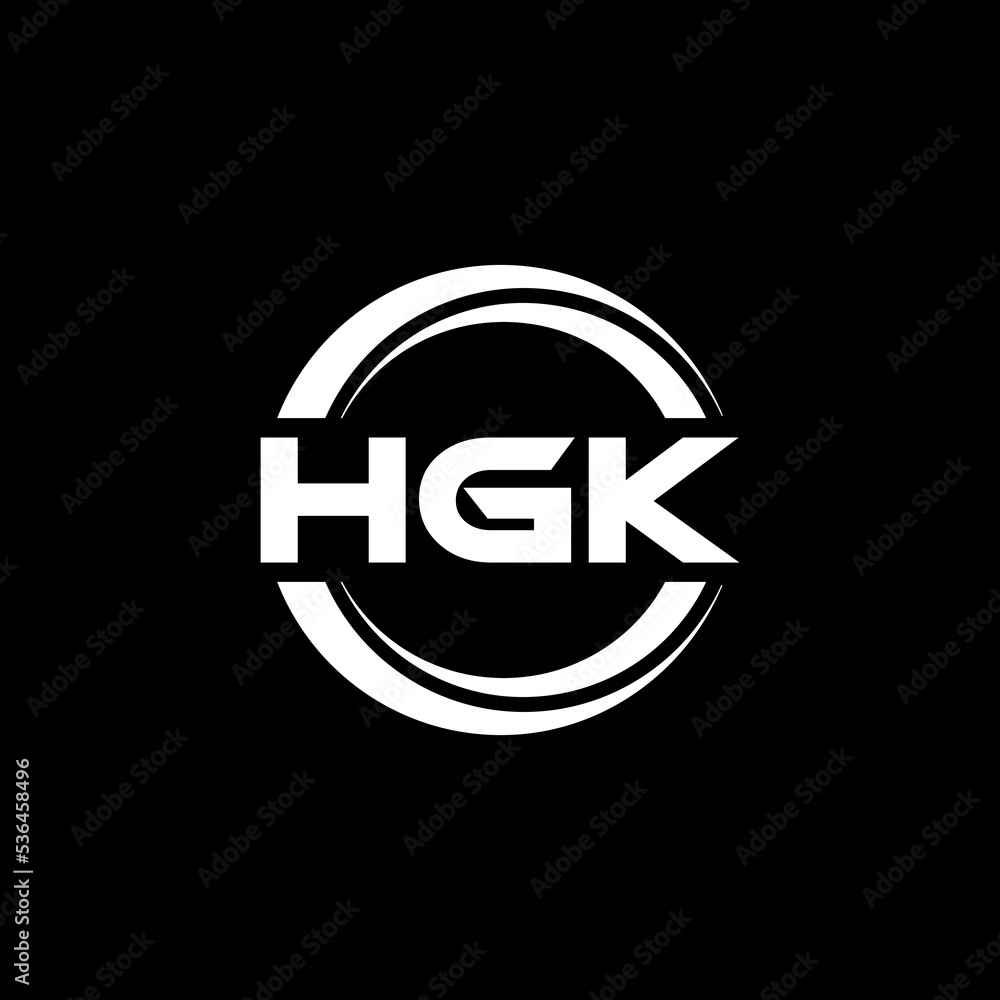 Vecteur Stock HGK letter logo design with black background in ...