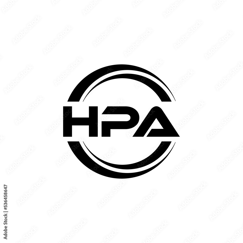 HPA letter logo design with white background in illustrator, vector ...