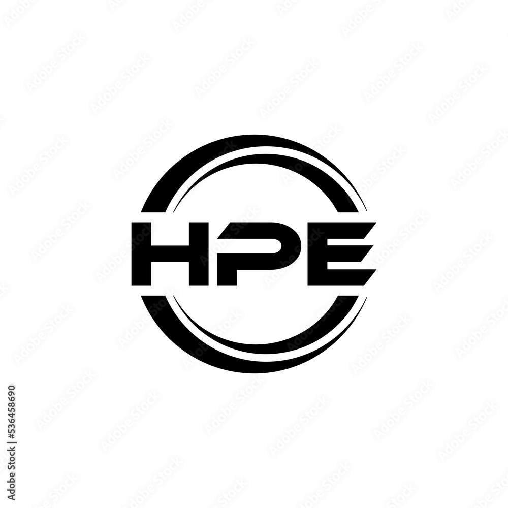 Vecteur Stock HPE letter logo design with white background in ...