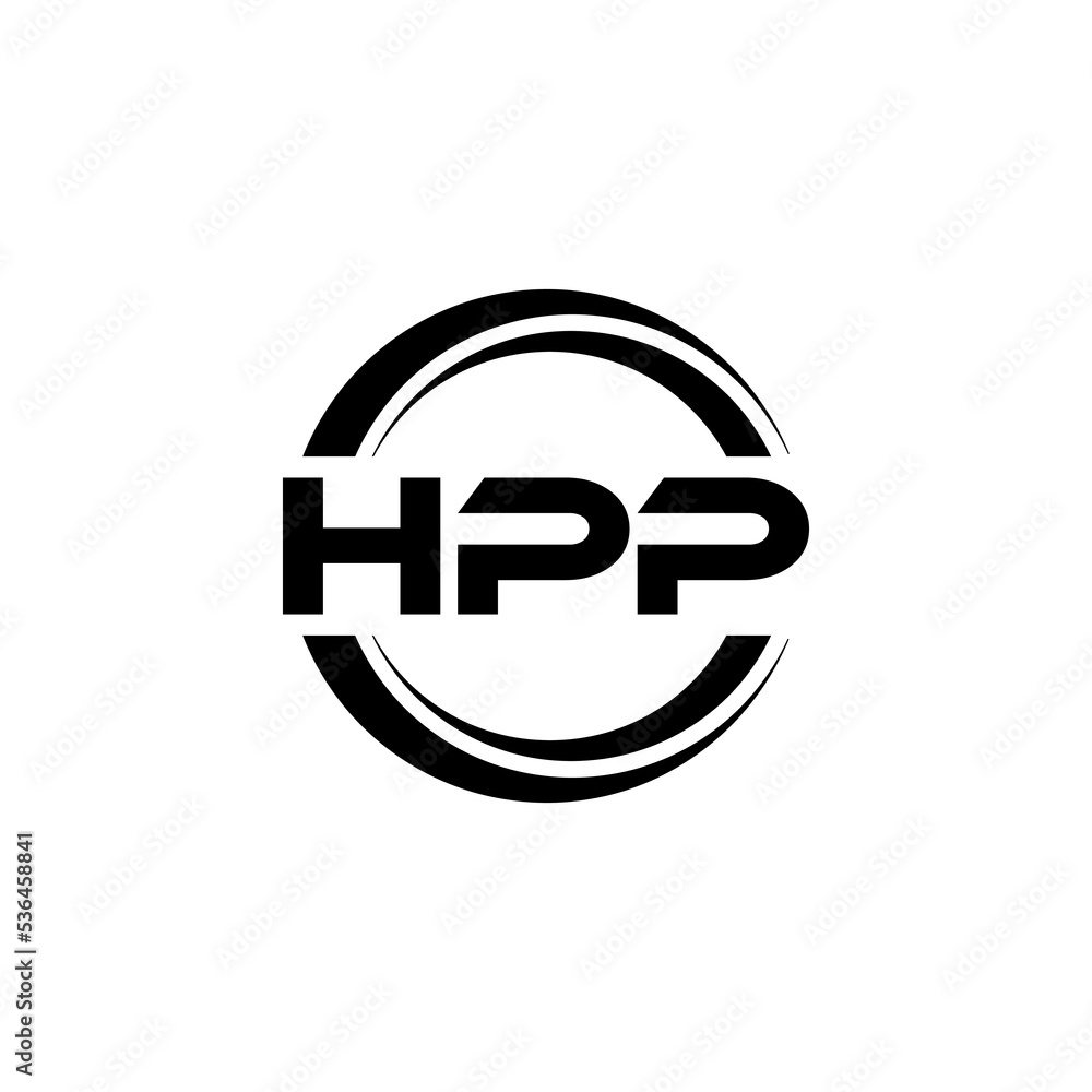 HPP letter logo design with white background in illustrator, vector ...