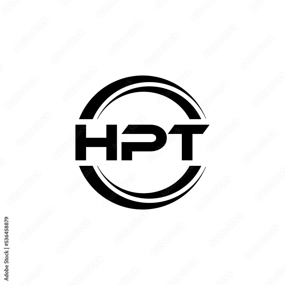 Vecteur Stock HPT letter logo design with white background in ...