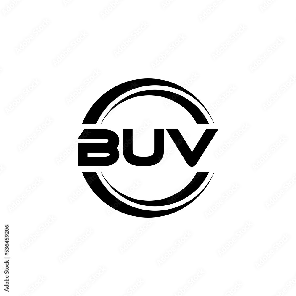 Vecteur Stock BUV letter logo design with white background in ...